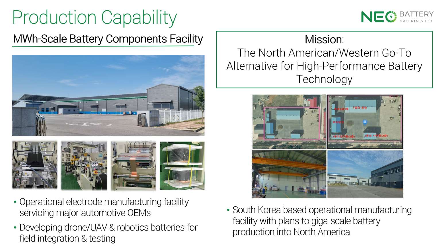 Battery Foundry & Engineering Services | NEO Battery Materials
